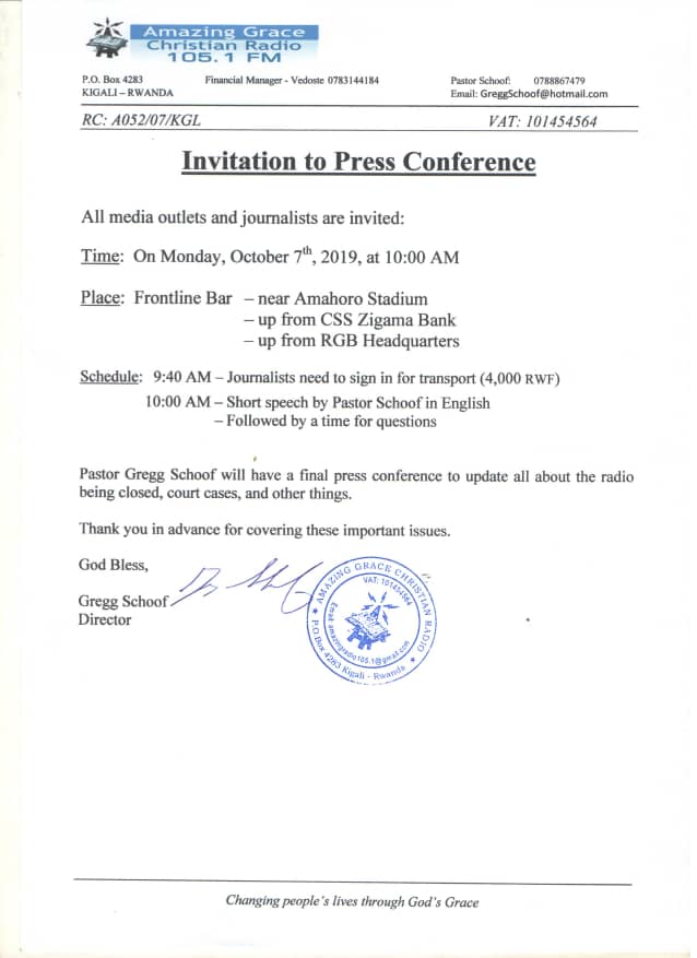 Umuzungu wakoreraga mu Rwanda nyiri radio Amazing Grace Gregg Schoof ...